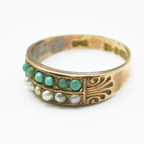 アンティーク ターコイズ パール 9ctゴールド リング : gj23019 : GALLERY AURA - 通販 - Yahoo!ショッピング