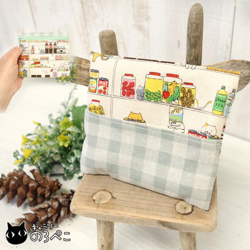 パントリー猫ちゃんとチェック柄淡グリーンのポケットティッシュポーチ bc630-417 : ギャラリーのろぺこ - 通販 - Yahoo!ショッピング
