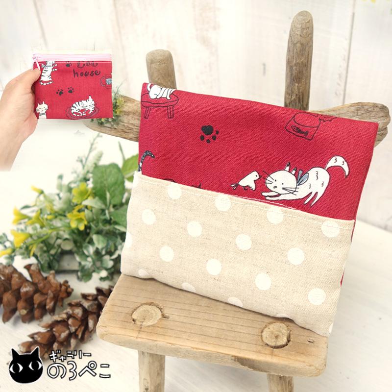 のんびり猫ちゃんとドット柄ベージュのポケットティッシュポーチ bc630-420 : ギャラリーのろぺこ - 通販 - Yahoo!ショッピング