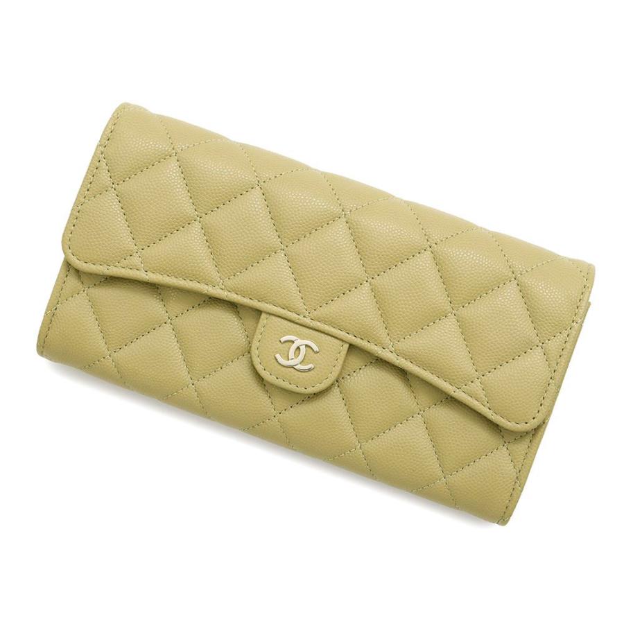 シャネル 長財布 クラシック ロング フラップ ウォレット マトラッセ ココマーク キャビアスキン AP0241 CHANEL 財布 【安心 ...