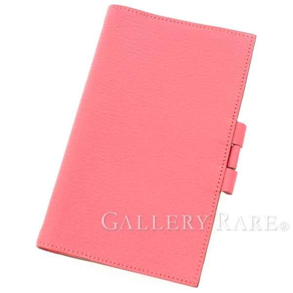 HERMES エルメス 手帳カバー アジェンダ ヴィジョン ペンホルダー付き ローズリップスティック シェーブルミゾール 手帳 ...