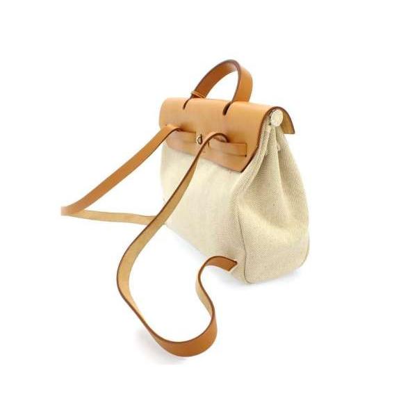 エルメス リュックサック エールバッグ アドPM ナチュラル×シルバー金具 トワルアッシュ×カーフ G刻印 HERMES : 5568093 ...