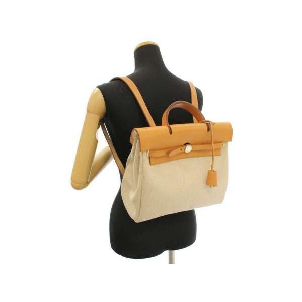 エルメス リュックサック エールバッグ アドPM ナチュラル×シルバー金具 トワルアッシュ×カーフ G刻印 HERMES : 5568093 ...