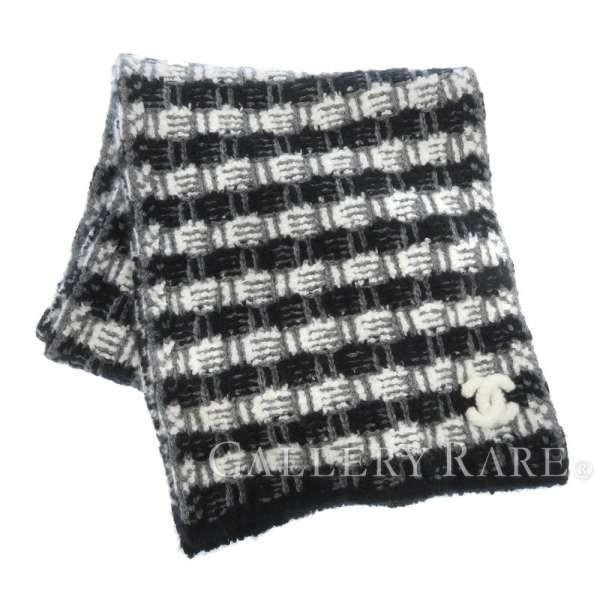 CHANEL シャネル マフラー ココマーク ツイード柄 カシミア シルク AA1089 安心保証 : GALLERY-RARE - 通販 ...