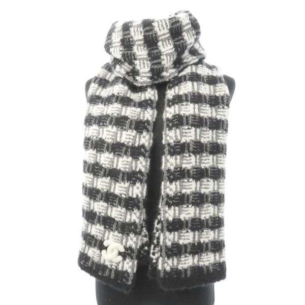 CHANEL シャネル マフラー ココマーク ツイード柄 カシミア シルク AA1089 安心保証 : GALLERY-RARE - 通販 ...