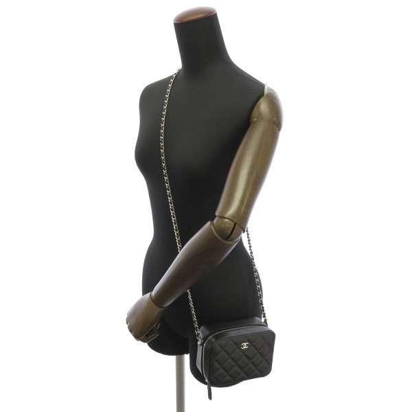 CHANEL（シャネル） チェーンショルダーバッグ マトラッセ ココマーク キャビアスキン AP2426 CHANEL ポシェット 黒 ...