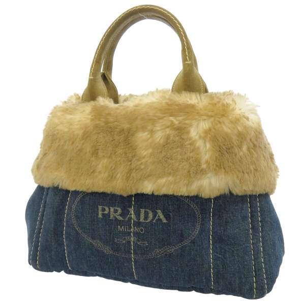 プラダ トートバッグ カナパ BN2182 PRADA バッグ デニム ファー 安心保証 : 7278099 : GALLERY-RARE - 通販 - Yahoo!ショッピング