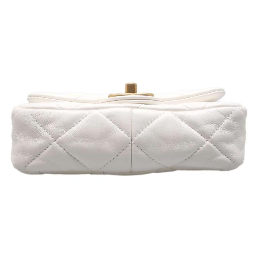 シャネル チェーンショルダーバッグ マトラッセ スモール フラップ カーフレザー AS3214 CHANEL バッグ 白 ホワイト ...