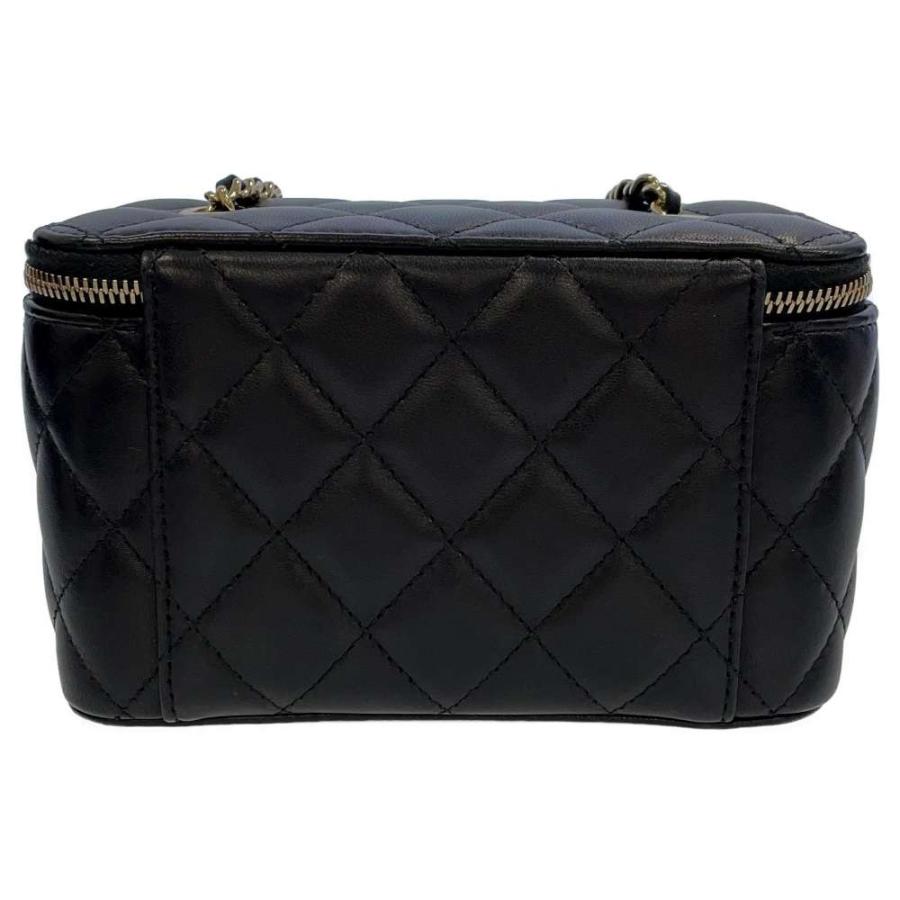 シャネル チェーンショルダーバッグ バニティケース ココマーク マトラッセ ラムスキン AP1341 CHANEL 黒 【安心保証 ...