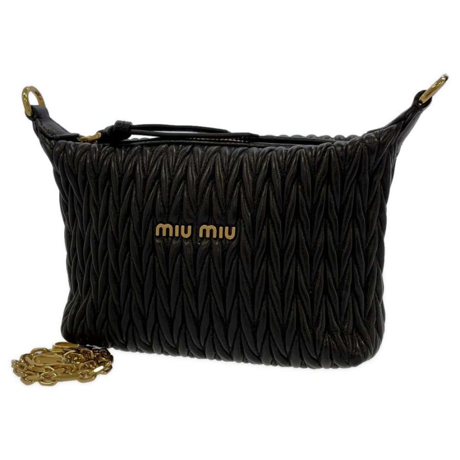 ミュウミュウ ハンドバッグ ミュウ スピリット マテラッセ ミニ レザー 5NE844 MIUMIU 2wayショルダー 黒 ...