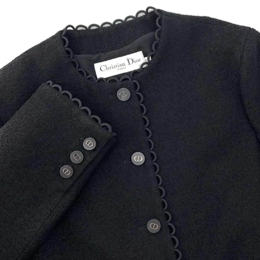 クリスチャン・ディオール ジャケット クロップド ウール レディースサイズ42 411V57P1571 Christian Dior 黒 ...