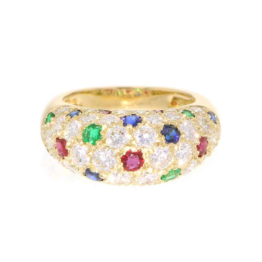 ヴァンクリ リング アンジェリック マルチストーン ダイヤ 2.53ct サファイア 0.49ct エメラルド0.36ct ルビー K18YG 約11号 【安心保証】 : GALLERY ...