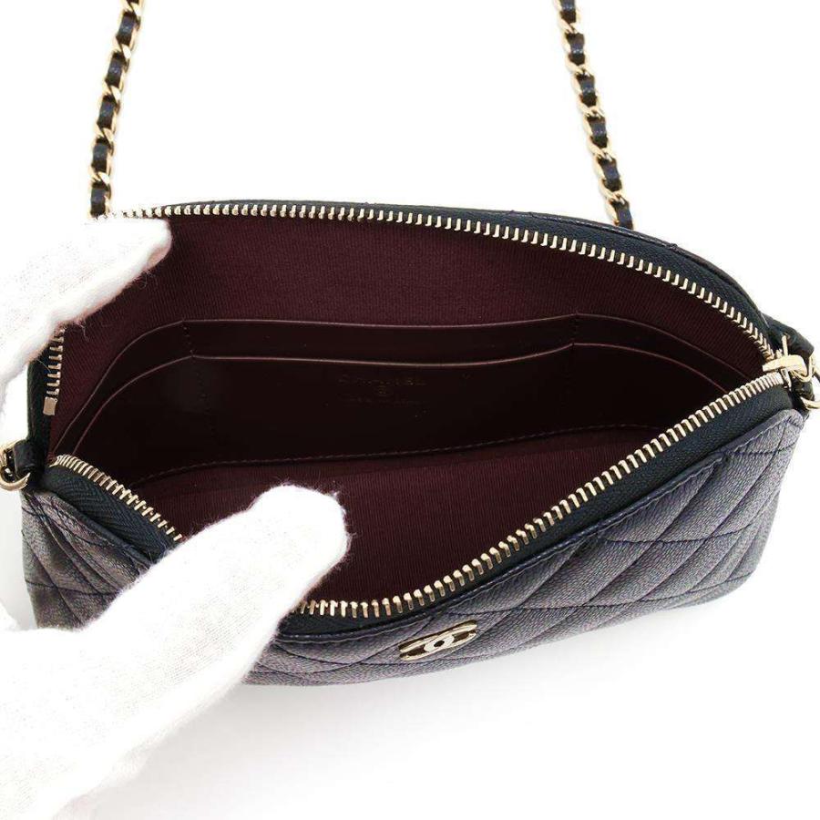 シャネル チェーンショルダーバッグ ココマーク クラシック マトラッセ キャビアスキン AP4016 CHANEL 黒 : 9980051 ...