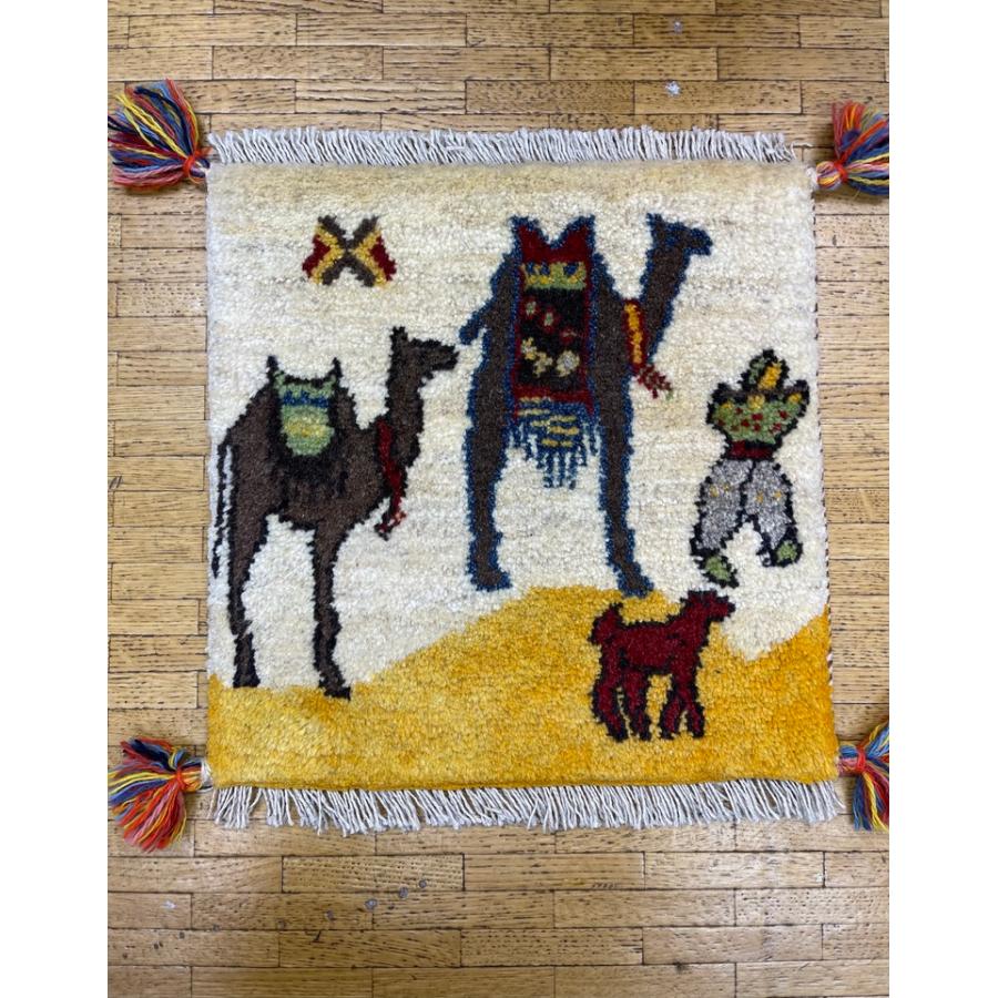 ペルシャギャッベ ギャッベ ギャべ 本物 手織 チェアパッド 座布団 チェアパッド 約40x40 cm ギャッベ座布団 チェアマット ギャべ ペルシャ イラン Gabbeh : ghys16g ...