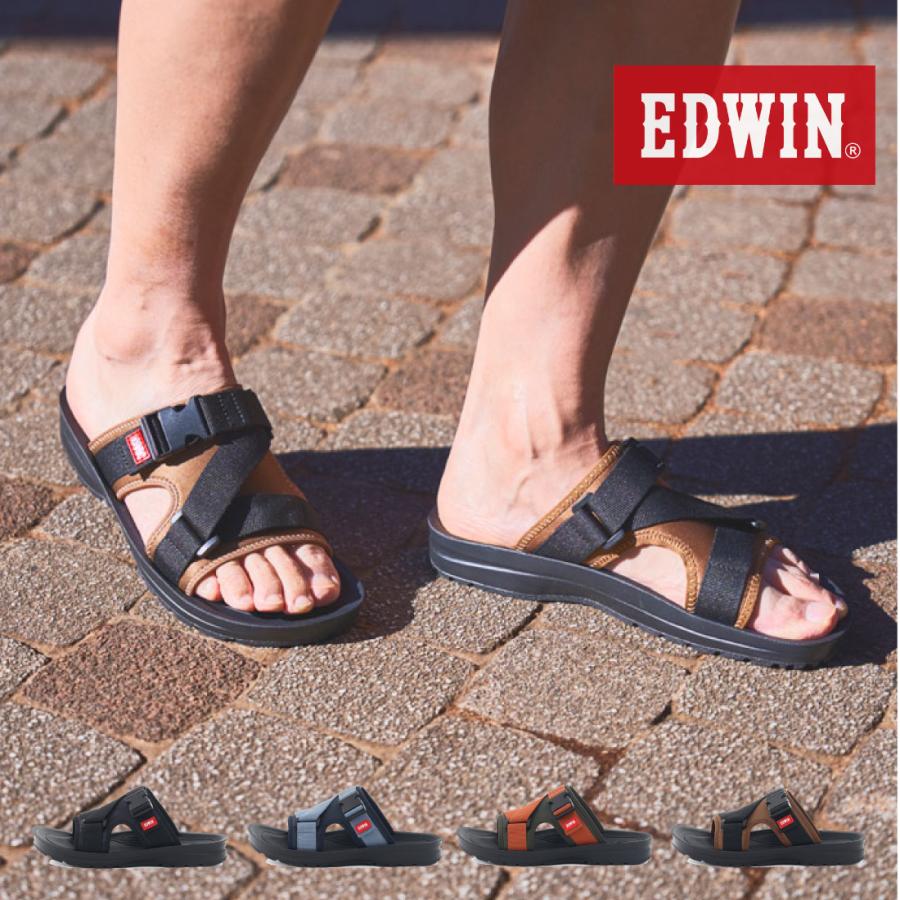 EDWIN エドウィン メンズ サンダル スライドサンダル EW5111 コンフォートサンダル スポーツサンダル スポサン アジャスターバックル : FOOT PLACE Yahoo ...