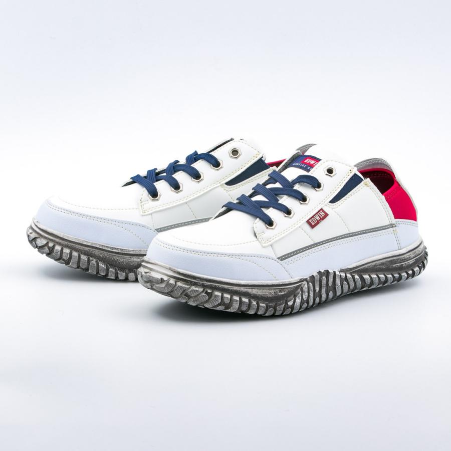 EDWIN（エドウィン） 作業靴 安全靴 おしゃれ メンズ 滑りにくい 防水 軽量 ローカット 軽い スニーカー EDWIN ESM-104 軽作業 カップインソール かかとが踏める ...