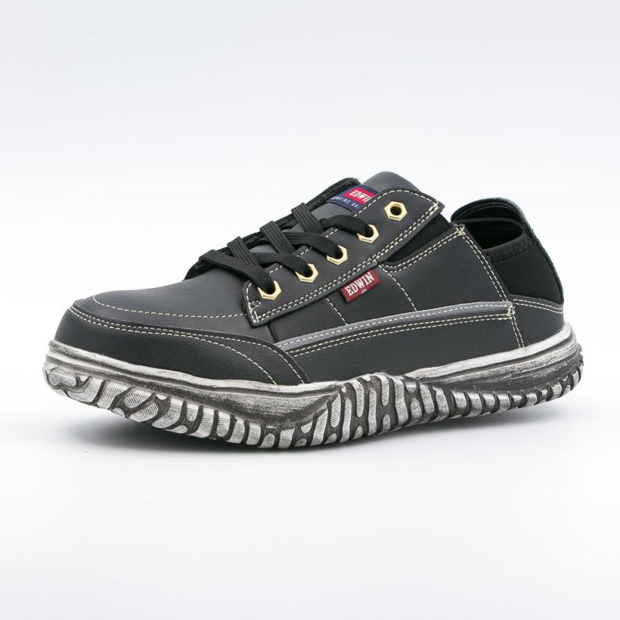 EDWIN（エドウィン） 作業靴 安全靴 おしゃれ メンズ 滑りにくい 防水 軽量 ローカット 軽い スニーカー EDWIN ESM-104 軽作業 カップインソール かかとが踏める ...