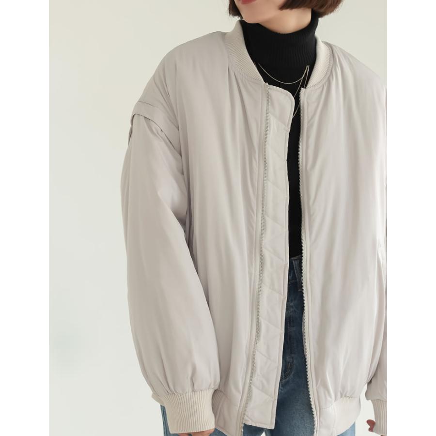 Re:EDIT MA1 レディース MA-1 ベスト アウター ブルゾン ジャケット 羽織り ミリタリージャケット 中綿入り 暖かい 2WAY 2023秋冬 : ReEDIT(リエディ ...