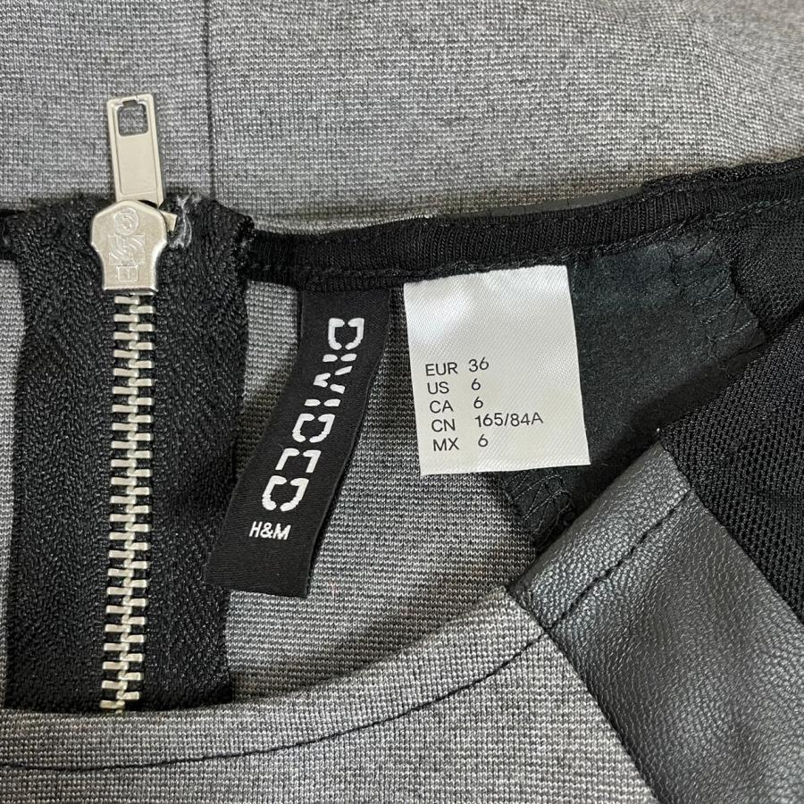 ワンピース グレー ブラック ノースリーブ フェイクレザー H＆M エイチアンドエム バイカラー サイズ EUR36 :extra580:よろずやガルベス - 通販 - Yahoo!ショッピング