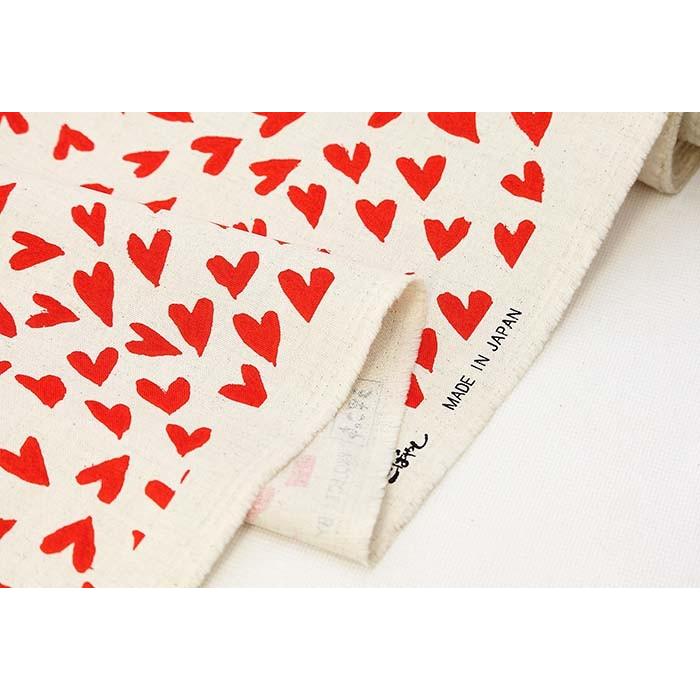 【綿麻キャンバス:UP-5677】【全3色】ハート柄♪う早この布 コットンこばやし【メール便可】ハンドメイド/手芸/生地/プリント/布/ハート ...