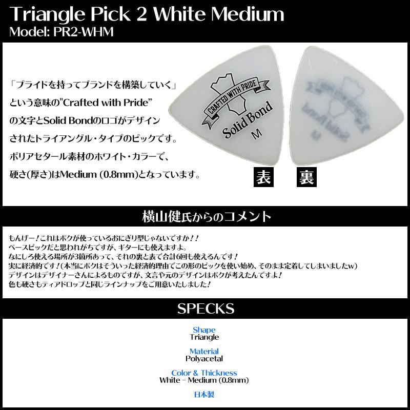 5/11まで大量ポイントアップ！ Solid Bond ピック トライアングル ブラック ヘビー×10枚 Triangle Pick2 White Medium PR2-WHM ソリッドボンド ...
