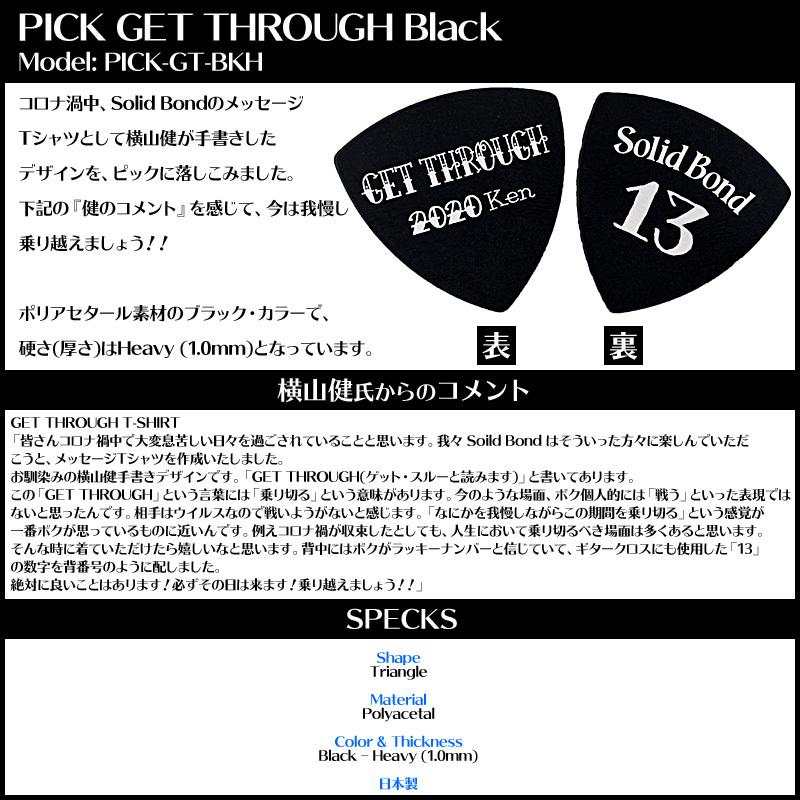 Solid Bond ピック ティアドロップ ブラック ヘビー×10枚 Triangle Pick 1 Black Heavy PICK GET THROUGH PICK-GT-BKH ...
