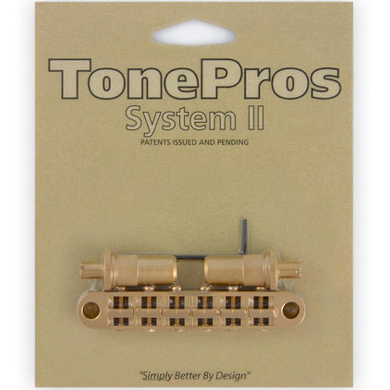 トーンプロス ギターパーツ ブリッジ サテンゴールド T3BT-SG TonePros Metric Tuneomatic (large ...