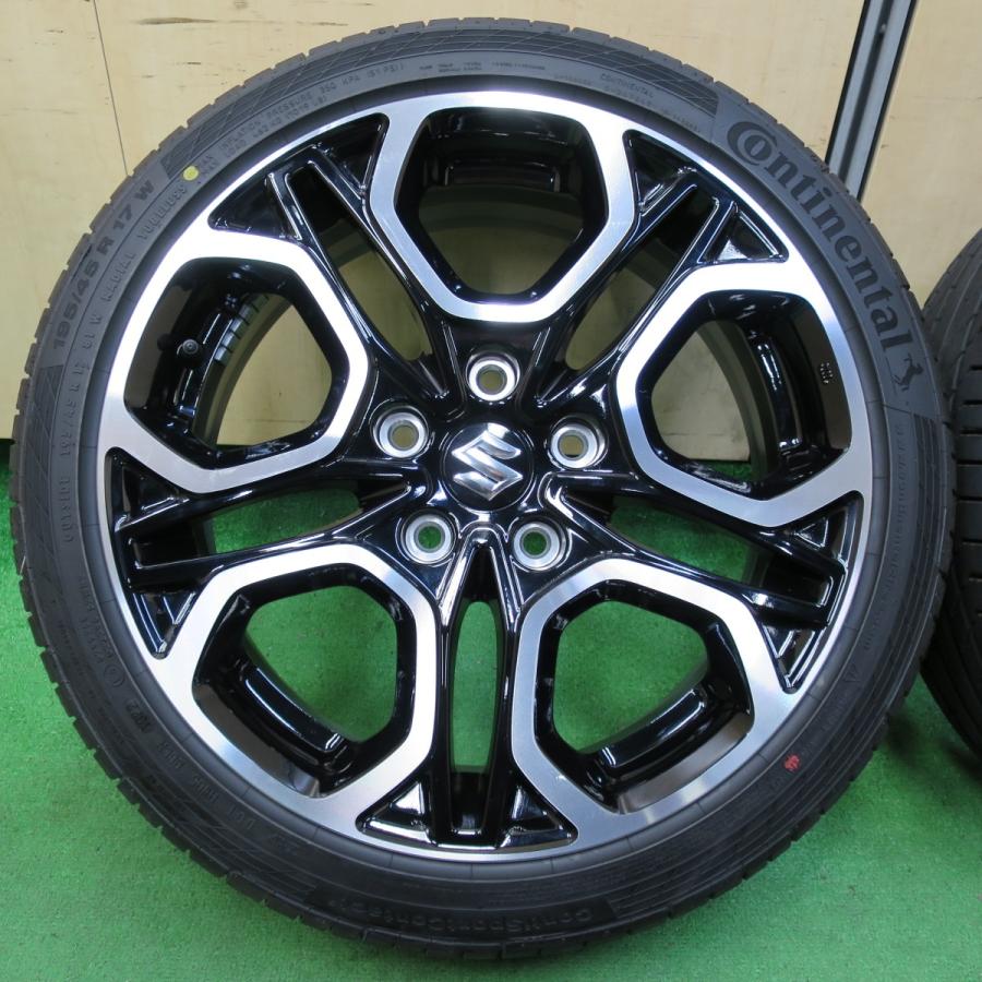*送料無料* 新車外し！22年★スズキ ZC33S スイフト スポーツ 純正 195/45R17 コンチネンタル コンチスポーツ コンタクト5 17インチ PCD114.3/5H ...