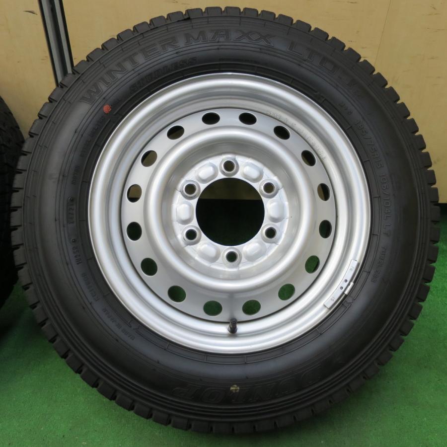 *送料無料* バリ溝！21年！キレイ！9.5分★スタッドレス 185/75R15 106/104L ダンロップ ウインターマックス LT03M スチール 15インチ PCD139.7/6H ...