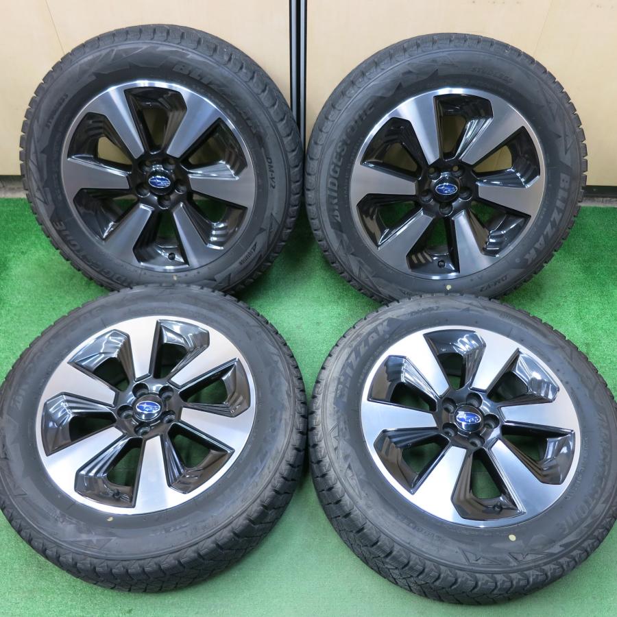 [送料無料]バリ溝！キレイ！9分★スバル SJ フォレスター 純正 225/60R17 スタッドレス ブリヂストン ブリザック DM-V2 17インチ PCD100/5H★3040506ヒス ...