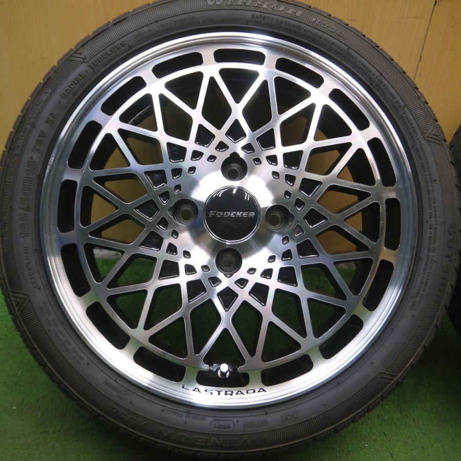 *送料無料* バリ溝！21年！9.5分以上★LA STRADA FOOCKER 165/50R15 ウィンラン R330 ラストラーダ 15インチ PCD100/4H★4060501Hノ ...