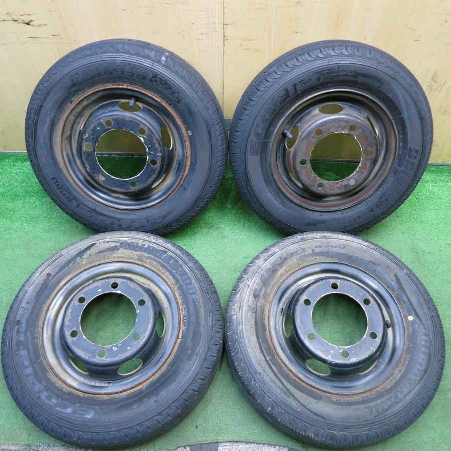4本価格★トラック タイヤ 155R12LT 8PR ブリヂストン エコピア R680 スチール ホイール 12インチ PD170/6H ...