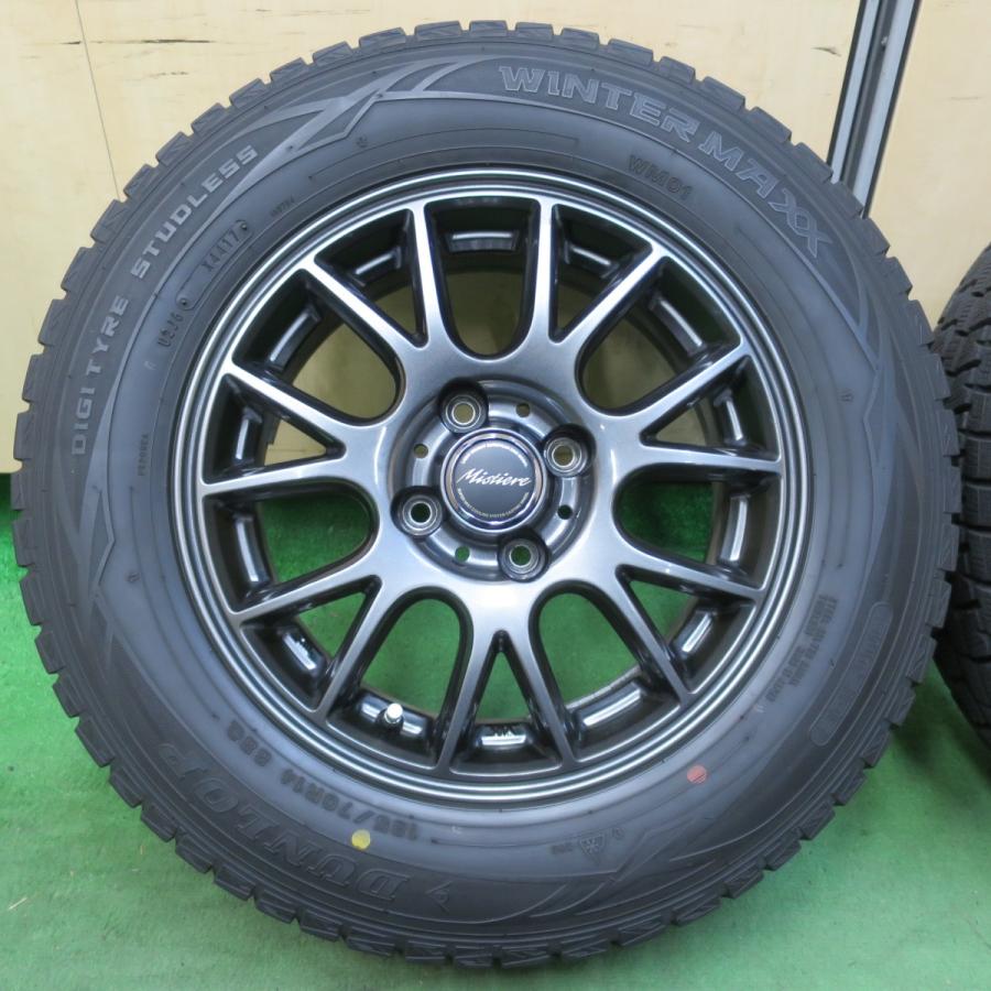 [送料無料] バリ溝！キレイ！ほぼ10分★スタッドレス 185/70R14 ダンロップ ウインターマックス WM01 Mistiere ミス ...