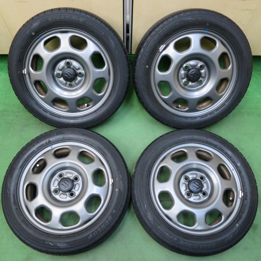[送料無料] キレイ★スズキ ハスラー 純正 スチール 165/60R15 ダンロップ エナセーブ EC300+ 15インチ PCD100 ...