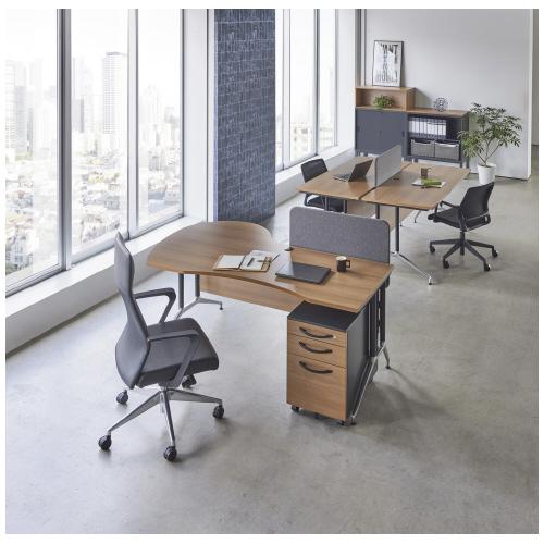 PLUS (組立設置迄)(法人様限定)PLUS 平机 JX-167H J148422 W1600×D700 ミディアムウッド ミーティング ...