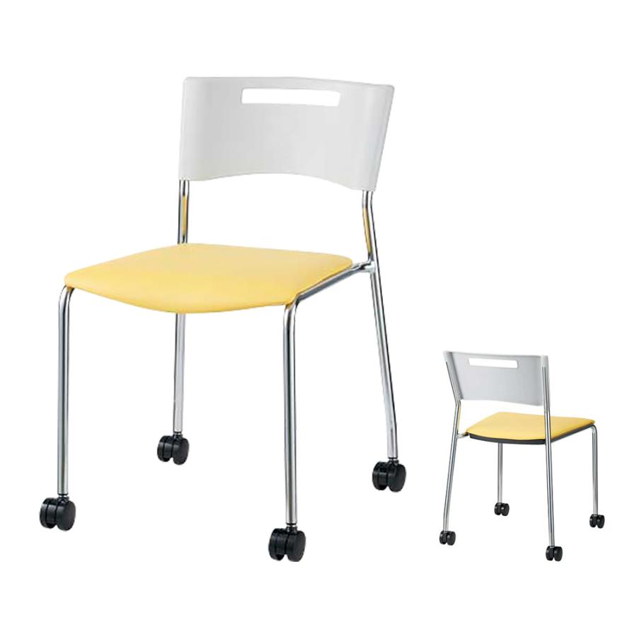 JOINTEX ミーティングテーブルセット チェア(キャスター脚/イエロー) 4脚セット W1500テーブル(固定脚) 4人用 5点セット 応接 会議テーブル RM-1590 MMC ...