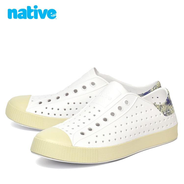 ネイティブシューズ ジェファーソン ワンダー Native Shoes Jefferson Wanderfoam Prints SHELL WHITE/BONE WHITE/INK PALM ...