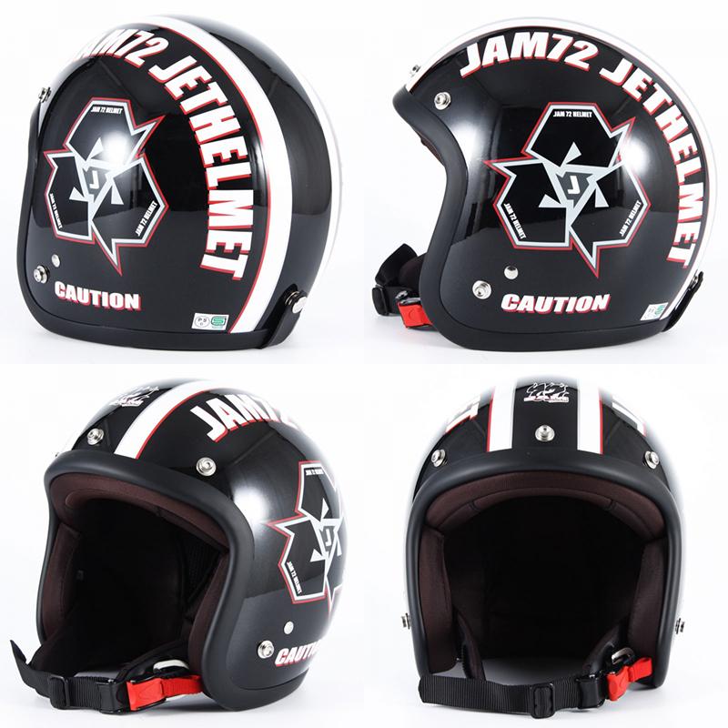 72JAM JET SPIKE ガラスフレークブラックベース グロス仕上げ JJシリーズ ジェットヘルメット 72ジャムジェット スモールジェット JJ-03 ジャムテックジャパン ...