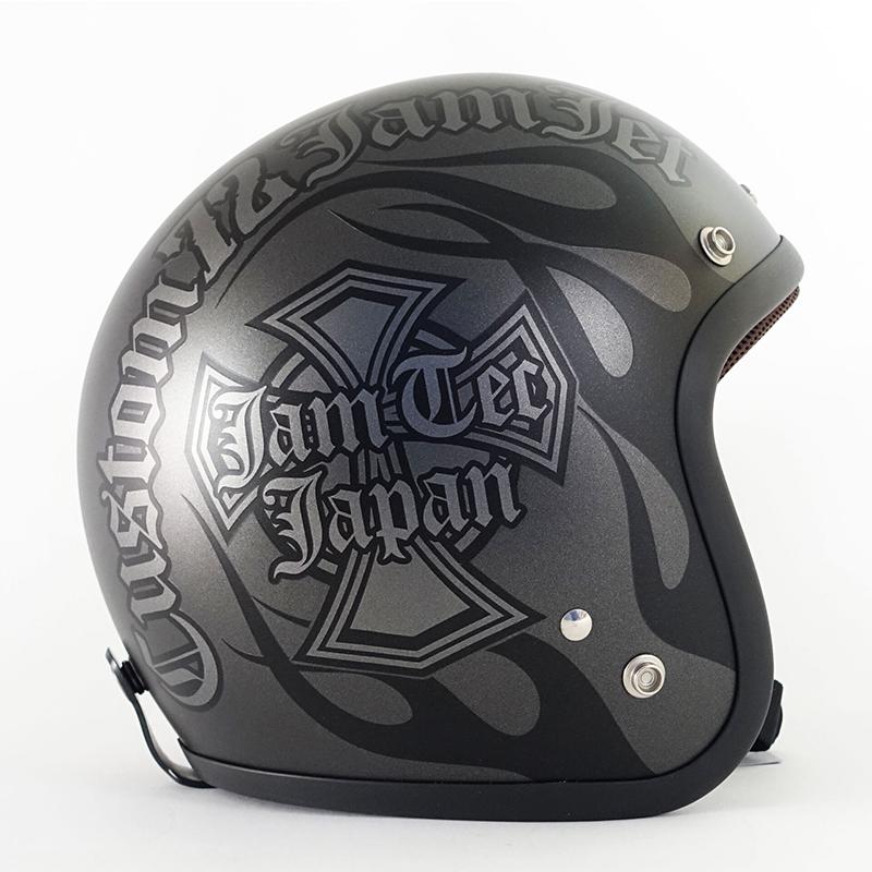 72JAM JET HELMET JJ-31 New Cross ニュークロス グレー ジェットヘルメット 72ジャムジェット スモールジェット JJ31 ジャムテックジャパン ...