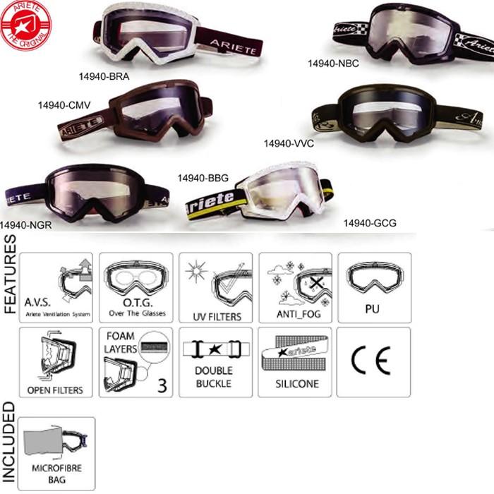 ARIETE 14940 MUDMAX RACER GOGGLE アリエテ マッドマックス レーサー ゴーグル レトロ : Garage ...