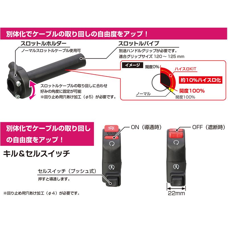 KITACO キタコ 901-1432200 ハイスロKIT グロム（JC61/JC75/JC92） : Garage R30 - 通販 - Yahoo!ショッピング