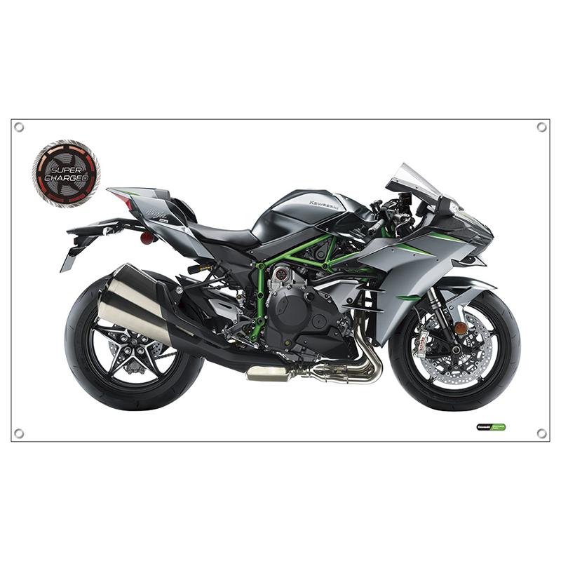 Kawasaki Ninja H2 CARBON 特大フラッグ 1500×900×2mm バナー : Garage R30 - 通販 - Yahoo!ショッピング