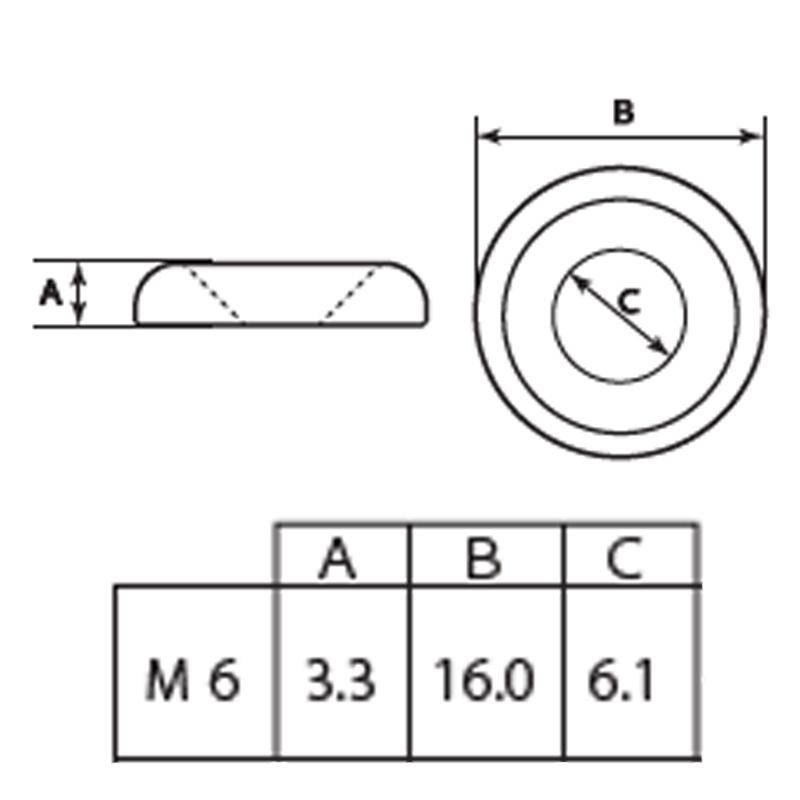 POSH M6 ローゼットワッシャー 2ヶ入 ステンレス 900106-S2 シルバー ポッシュフェイス 900106S2 :posh ...