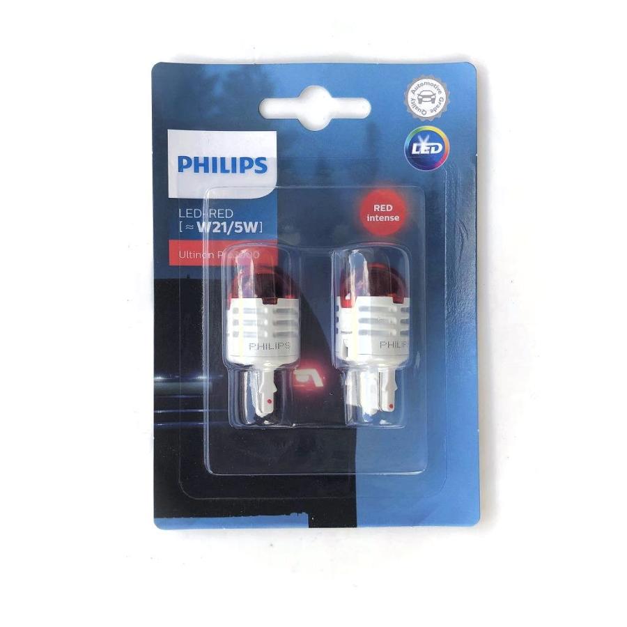 Philips（フィリップス） 在庫あります 日本正規品 テール・ストップランプLED レッド T20ダブル(W21/5W)『++-- W3x16q』11066U30RB2 ...