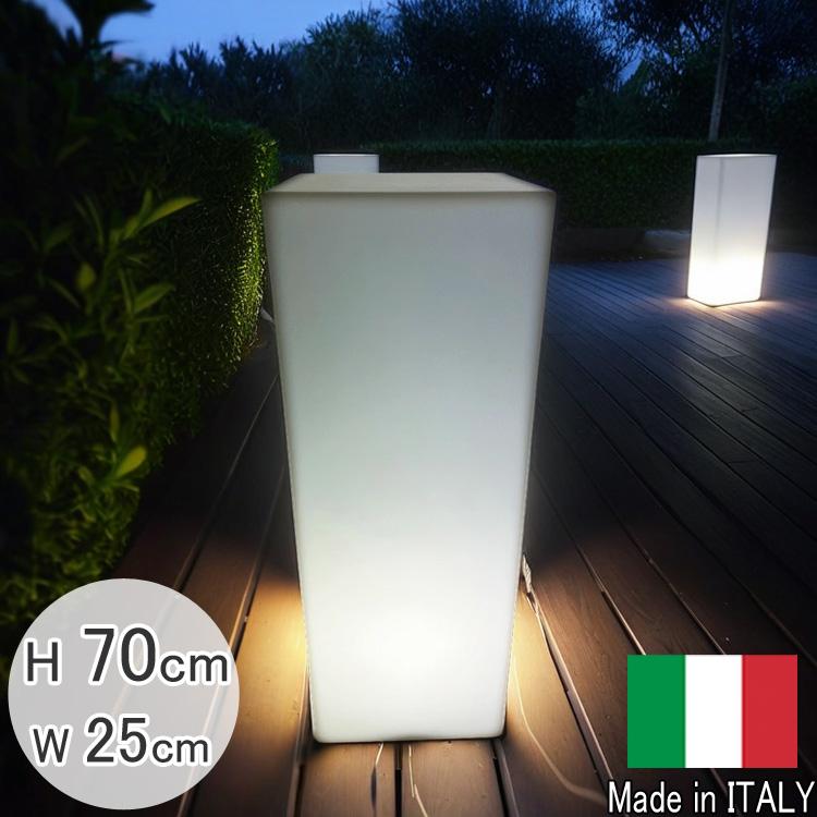 イタリア製 光るオブジェ キューブハイ スクエア スリムライト H70cm W25cm 樹脂製 軽量 間接照明 おしゃれ インテリア 屋外 軽い 【特別セール品】 : ガーデンアート増樹 ...