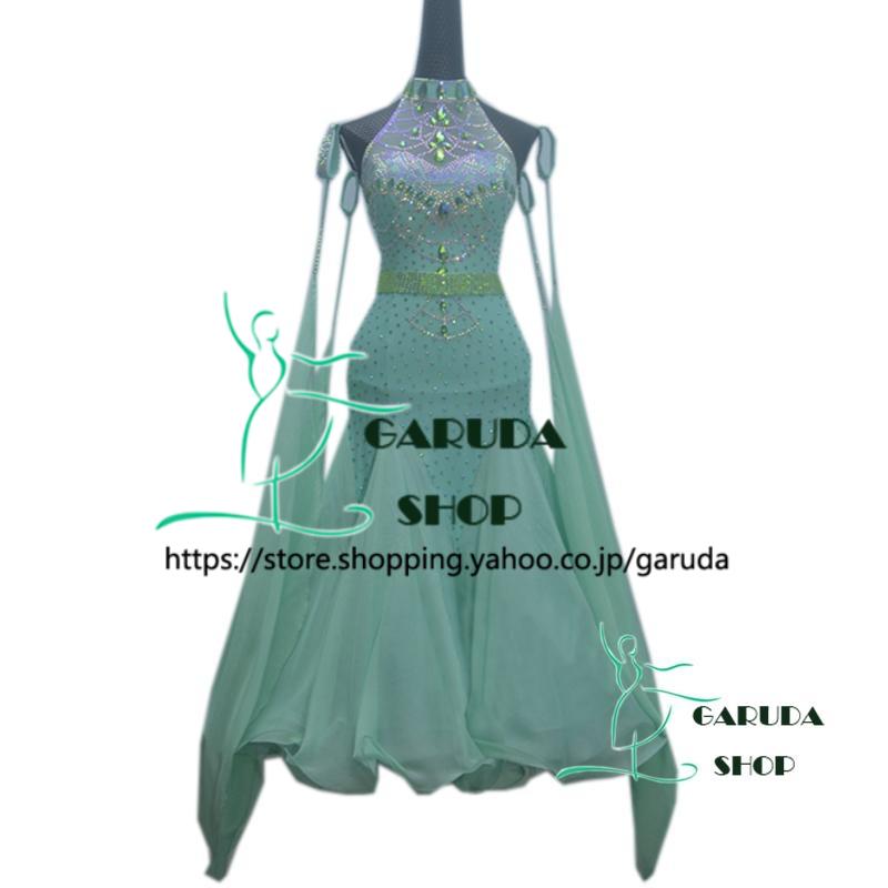 Garuda SHOP レディース社交ダンス衣装 競技ドレス ワルツドレス高級品 発表会用演出服パーティードレスワンピース セミオーダー可 品番6174 : 6174 : Garuda ...