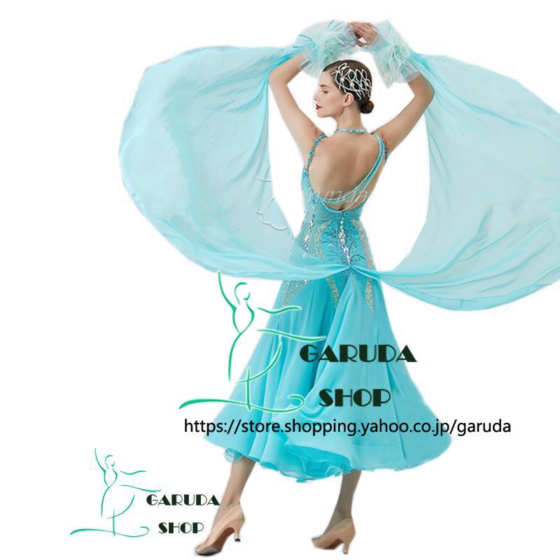 Garuda SHOP レディース社交ダンス衣装 競技ドレス ワルツドレス高級品 発表会用演出服パーティードレスワンピース セミオーダー可 品番6248 : Garuda SHOP - 通販 ...