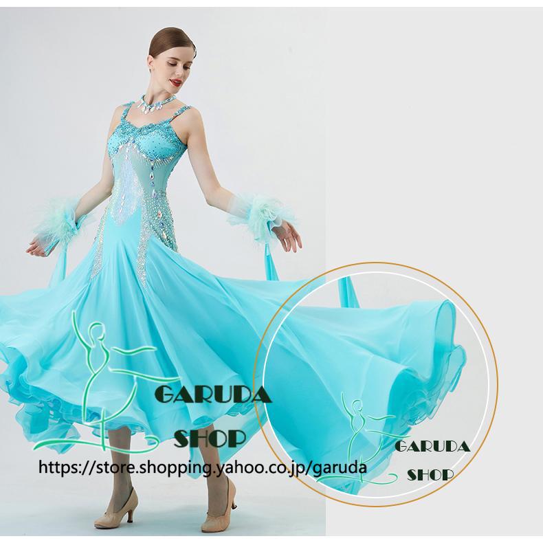 Garuda SHOP レディース社交ダンス衣装 競技ドレス ワルツドレス高級品 発表会用演出服パーティードレスワンピース セミオーダー可 品番6248 : Garuda SHOP - 通販 ...