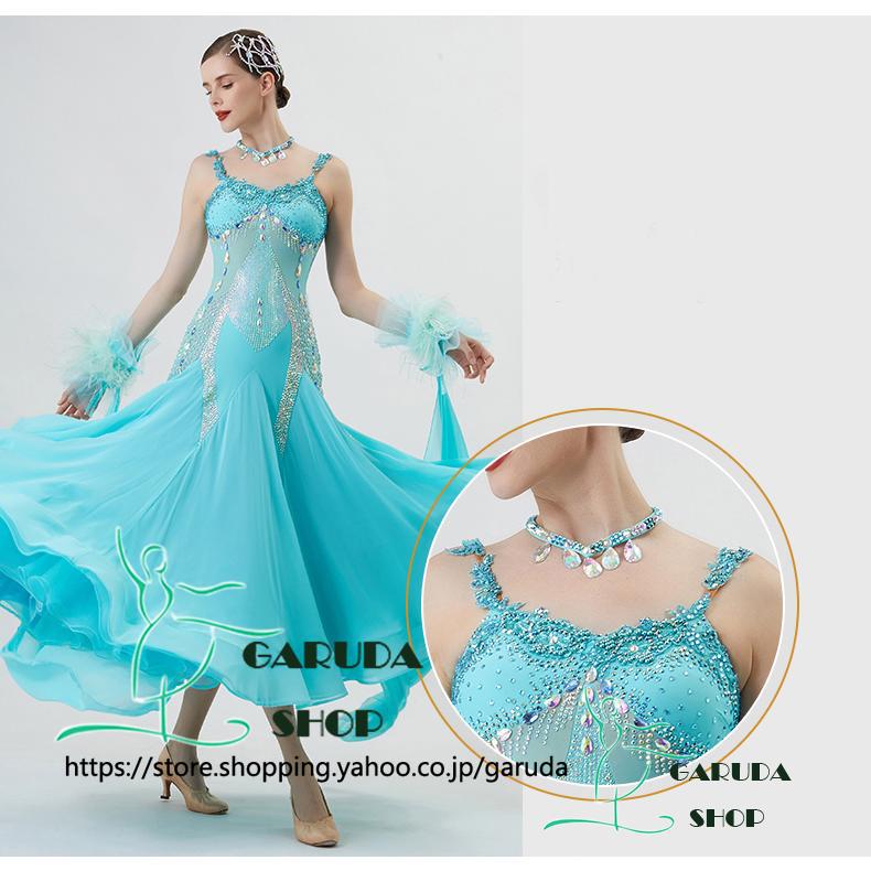 Garuda SHOP レディース社交ダンス衣装 競技ドレス ワルツドレス高級品 発表会用演出服パーティードレスワンピース セミオーダー可 品番6248 : Garuda SHOP - 通販 ...