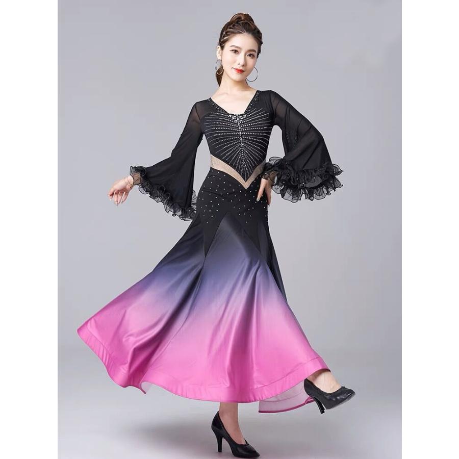 Garuda SHOP 社交ダンス衣装 レディースダンスレッスン練習ドレス＆ロングワンピース 激安 社交ダンス モダンドレス 品番6387 ...